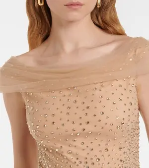 Jenny Packham Shayla Embellished Tulle Gown - Beige