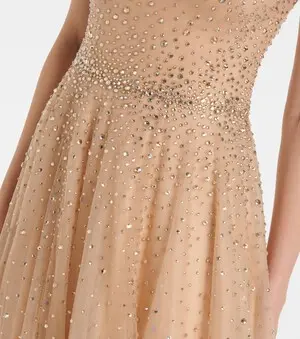Jenny Packham Shayla Embellished Tulle Gown - Beige