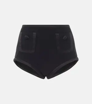 Dolce & Gabbana High-rise Wool And Silk Shorts - Black