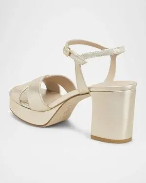STUART WEITZMAN Dayna Platform 80 Sandals - Gold
