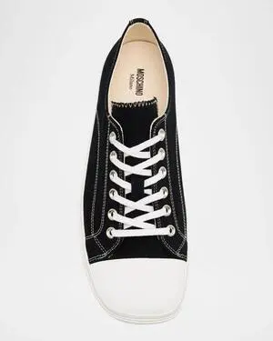 Moschino Canvas Low-top Sneakers - Black