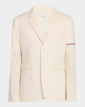 Thom Browne Thom Browne Sport Coat With Striped Armband - Open White