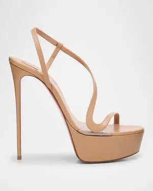 CHRISTIAN LOUBOUTIN 150mm Rosalie Platform Slingback Sandals - Blush