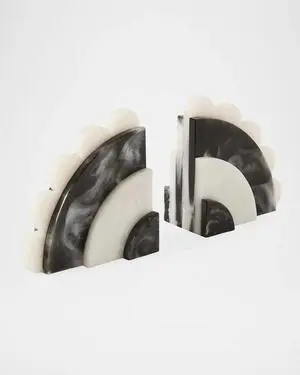 Jonathan Adler Mustique Bookend Set - Blackwhite