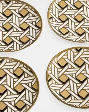 Jonathan Adler Basketweave Coasters, Set Of 4 - Blackgold