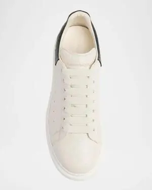 Alexander McQueen Oversized Grainy Leather Low-top Sneakers - Naturlblk