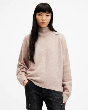 ALLSAINTS Asha High Neck Sweater - Pink