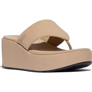 Fitflop Platform Wedge Toe Post Sandal - Classic Beige