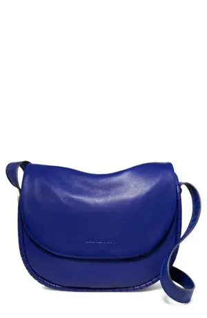 AIMEE Mercer Leather Messenger Bag - Midnight Blue