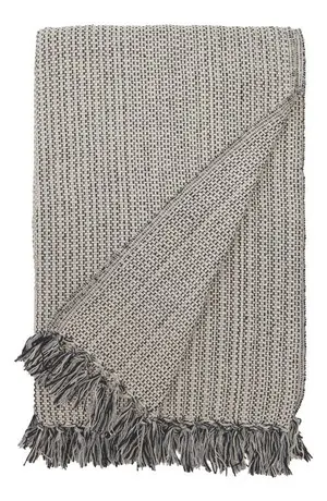 POM POM AT HOME Julian Oversize Cotton Throw Blanket - Charcoal