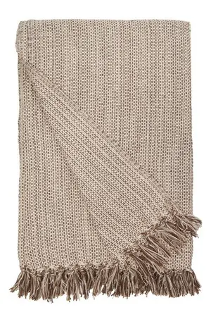 POM POM AT HOME Julian Oversize Cotton Throw Blanket Walnut