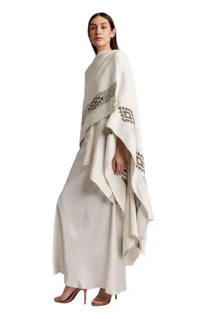 Voz Long Estrella Duster In Textured Cotton - Ivory/mink