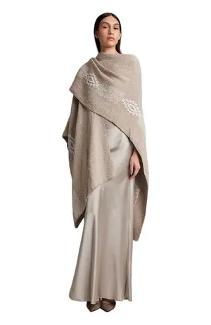 Voz Long Estrella Duster In Textured Cotton Taupe/ivory