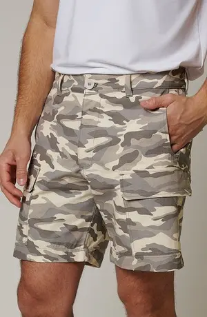 LEISURE LAB Ripstop Cargo Camo Shorts - Arctic