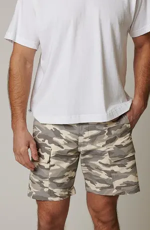 LEISURE LAB Ripstop Cargo Camo Shorts - Arctic