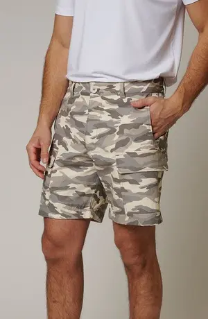 LEISURE LAB Ripstop Cargo Camo Shorts - Arctic