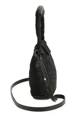 Helen Kaminski Yala Mini Raffia Shoulder Bag - Charcoal/ Black