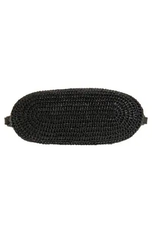 Helen Kaminski Yala Mini Raffia Shoulder Bag - Charcoal/ Black
