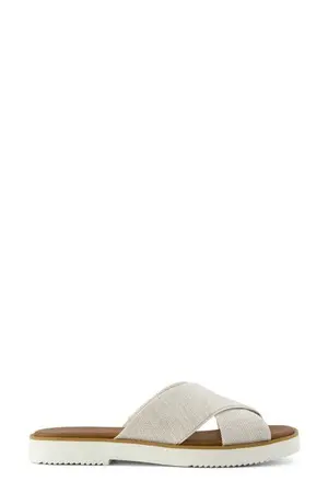 Toms Mae Crisscross Slide Sandal - Natural Ivory
