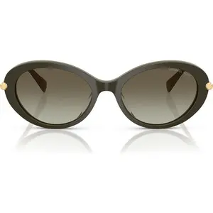 Michael Kors 53mm Oval Sunglasses - Olive Smoke / Olive Gradient