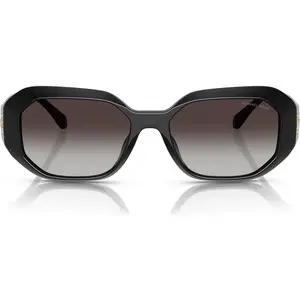 Michael Kors 54mm Geometric Sunglasses - Black / Dark Grey Gradient