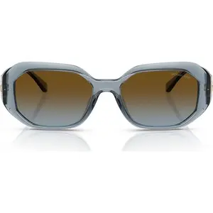 Michael Kors 54mm Geometric Sunglasses - Denim Transparent / Brown Blue