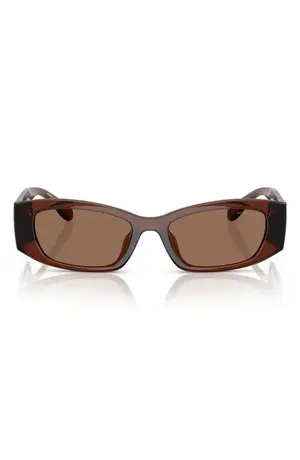 Michael Kors 52mm Rectangular Sunglasses - Brown Transparent / Brown