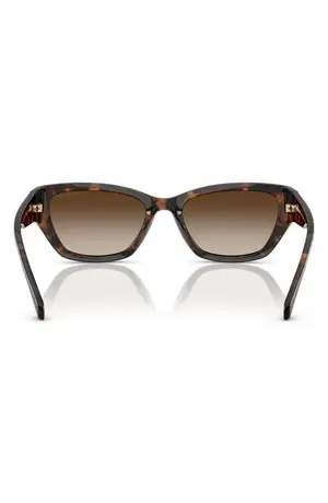 Michael Kors 56mm Geometric Sunglasses - Dark Tortoise / Smoke Gradient