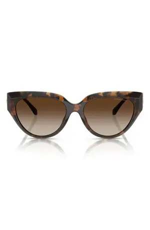 Michael Kors 55mm Cat Eye Sunglasses - Dark Tortoise / Smoke Gradient