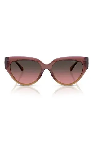 Michael Kors 55mm Cat Eye Sunglasses - Dusty Rose Brown / Brown Rose