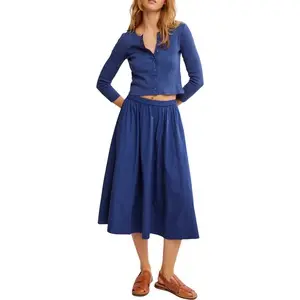 Free People Cardigan And A-line Skirt Set