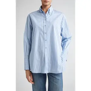 Akris Stripe Cotton Button-down Shirt