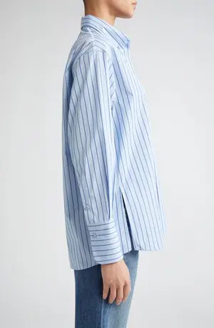 Akris Stripe Cotton Button-down Shirt