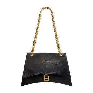 Balenciaga Medium Crush Chain Bag - Black