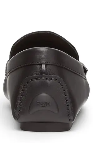 Fendi Ff Square Driving Loafer - Tobacco/ Nero