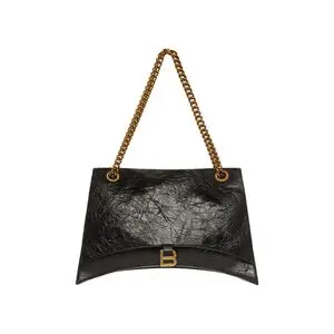 Balenciaga Large Crush Chain Shoulder Bag - Black