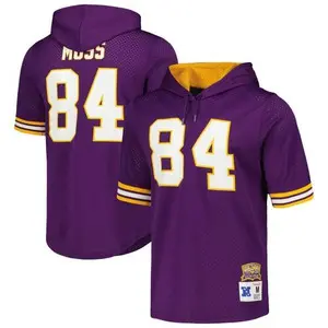 Mitchell & Ness Randy Moss Minnesota Vikings Retired Player Name & Number Mesh Hoodie T-shirt - Purple