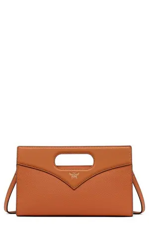 Mcm Embossed Leather Tote