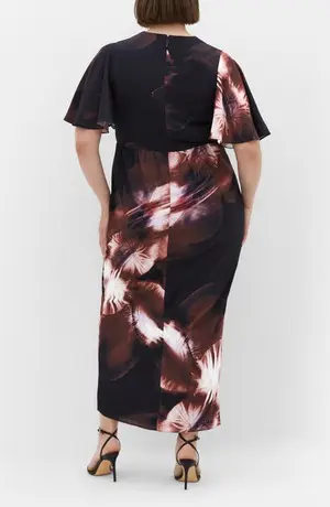 City Chic Braelynn Floral Flutter Sleeve Maxi Dress