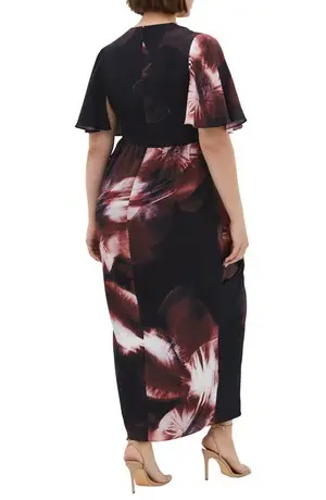 City Chic Braelynn Floral Flutter Sleeve Maxi Dress