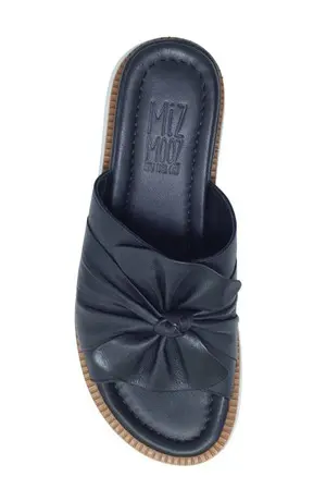 Miz Mooz Evy Platform Wedge Slide Sandal - Black