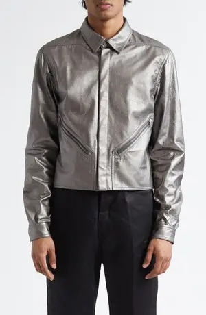 Rick Owens Tour Alice Metallic Leather Jacket