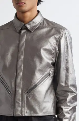 Rick Owens Tour Alice Metallic Leather Jacket