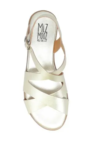 Miz Mooz Lilium Ankle Strap Sandals - Gold