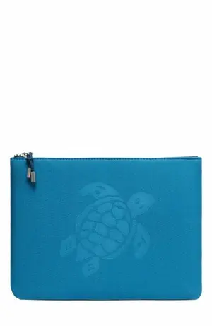 Vilebrequin Solid Neoprene Pouch With Textured Turtle Detail - Paon