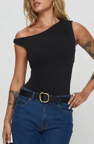 Princess Polly Miyako One-shoulder Bodysuit - Black