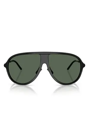 Moncler Moncler 61mm Pilot Sunglasses Shiny Black / Dark Green