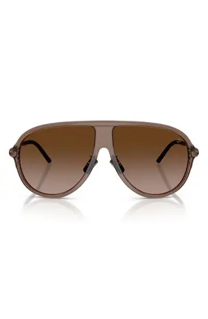Moncler 61mm Pilot Sunglasses - Transparent Brown / Brown