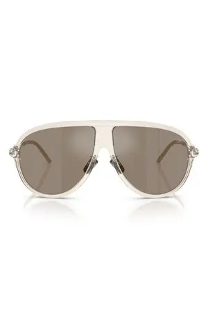 Moncler 61mm Pilot Sunglasses - Transparent Butter / Brown