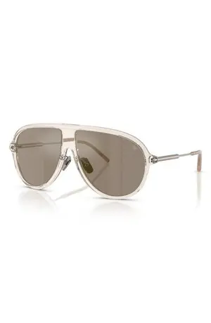 Moncler 61mm Pilot Sunglasses - Transparent Butter / Brown